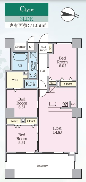 3LDK マンション 賃貸 埼玉県 越谷市 PJツリーネスト 304 - Best-Estate.jp（ベストエステート 日本最大級の外国人向け賃貸物件情報サイト）